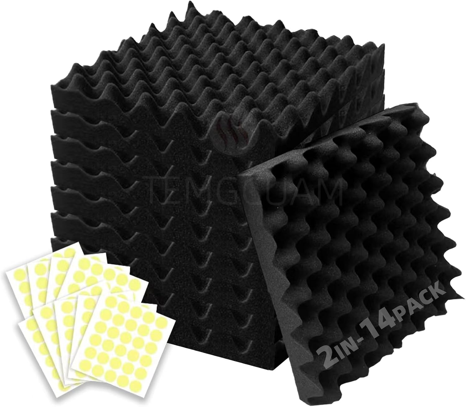 Amazon.com: TEMGCUAM 14 Pack Sound Proof Foam Panels | Egg Crate Foam ...