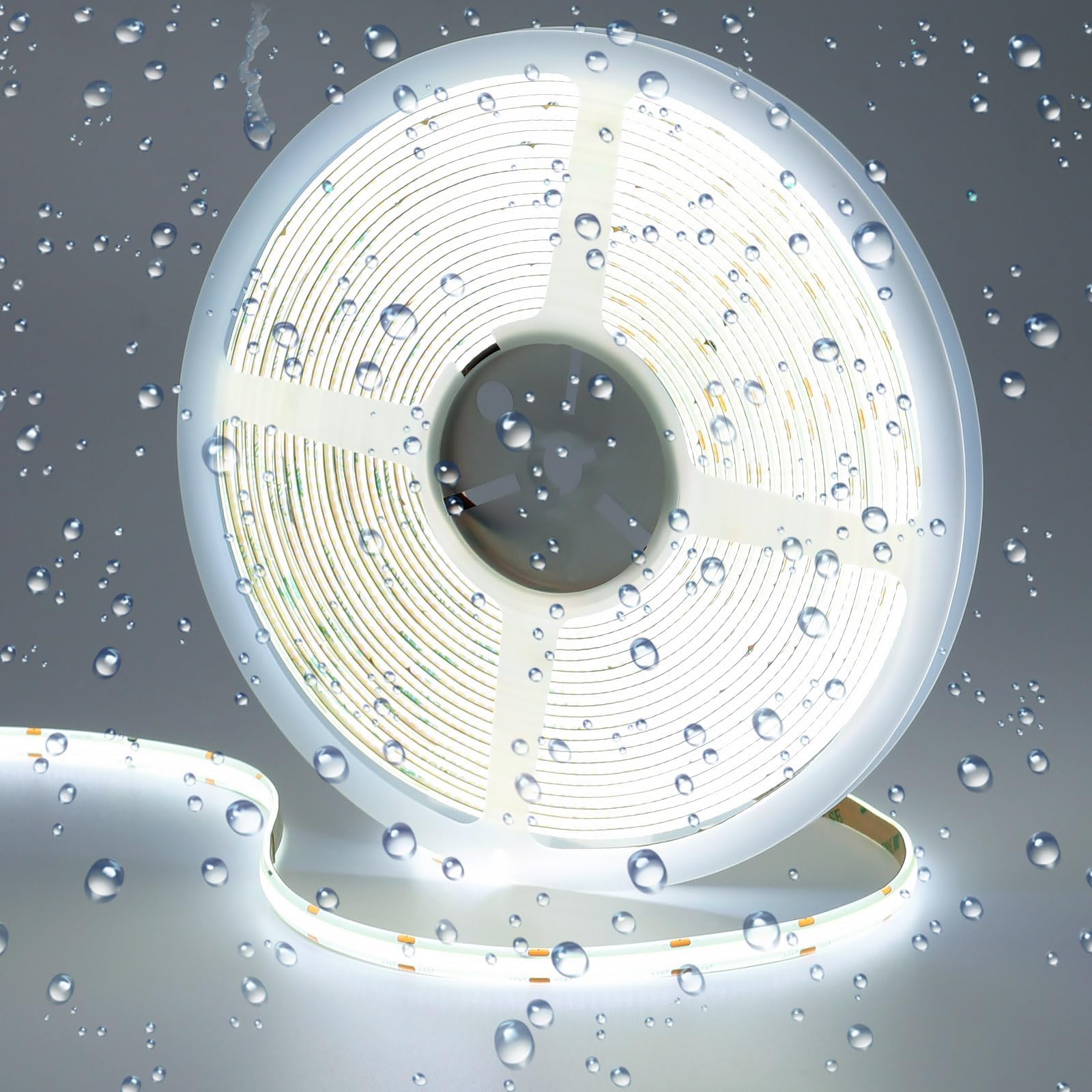 GOMING 10M/32.8ft 24V COB LED Strip Light Waterproof IP65 Cool White ...