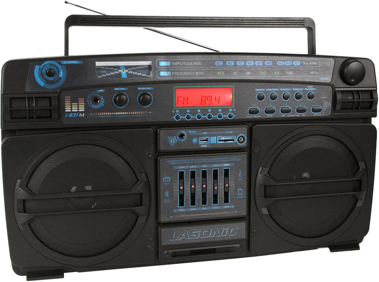 Lasonic i-931BT Boombox Bluetooth Am/FM EQ USB SD AUX con Mando a ...