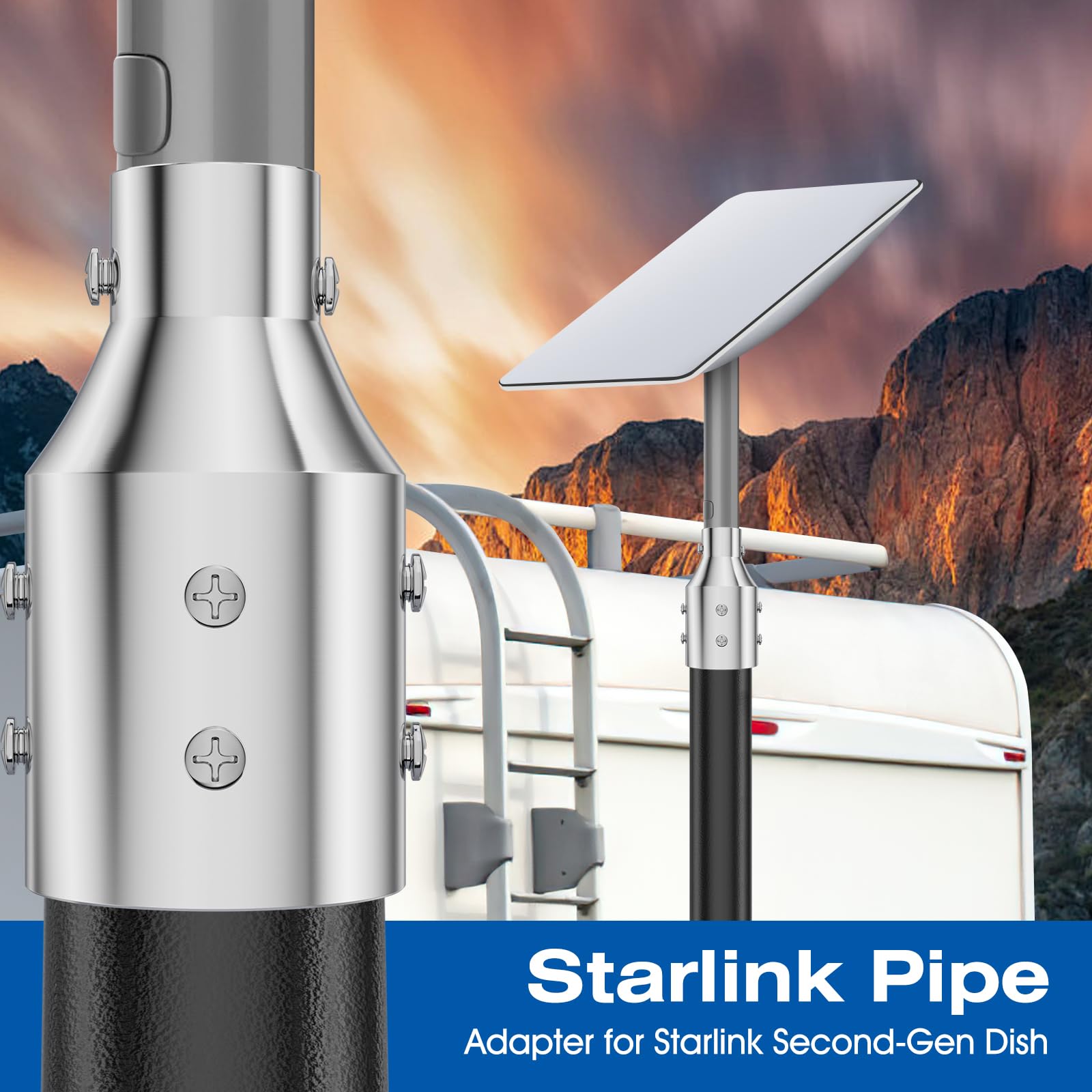 Snapklik.com : Starlink Pipe Adapter For Starlink Second-Gen Dish, Mast ...