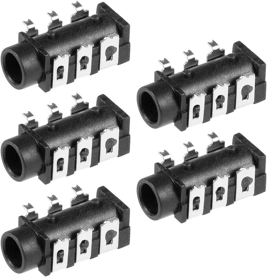 sourcing map 5Pcs PCB Mount 3.5mm 6 Pin Socket Headphone Stereo Jack ...