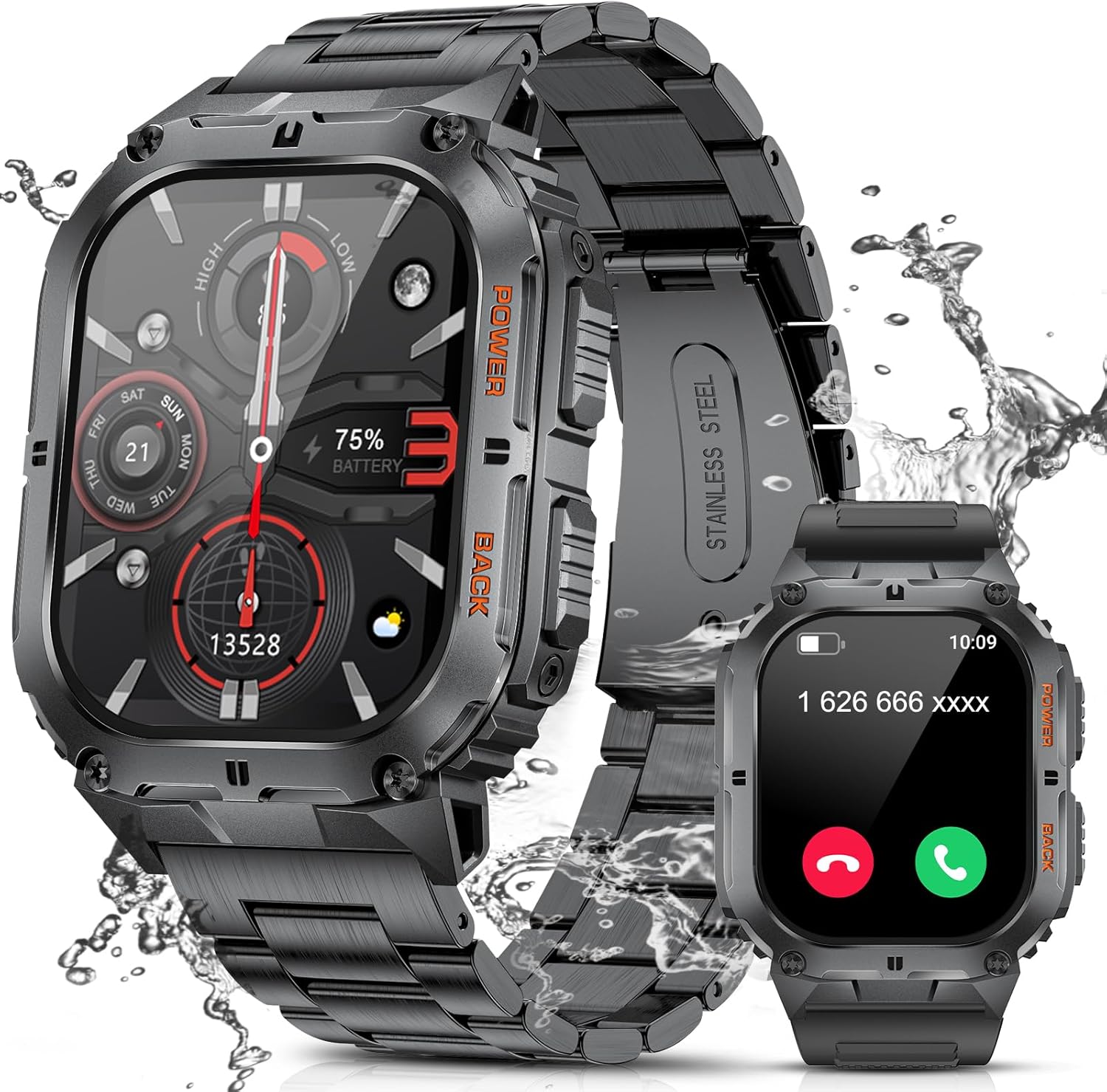 LIGE Smartwatch Herren mit Telefonfunktion, 1,95" AMOLED-Bildschirm ...