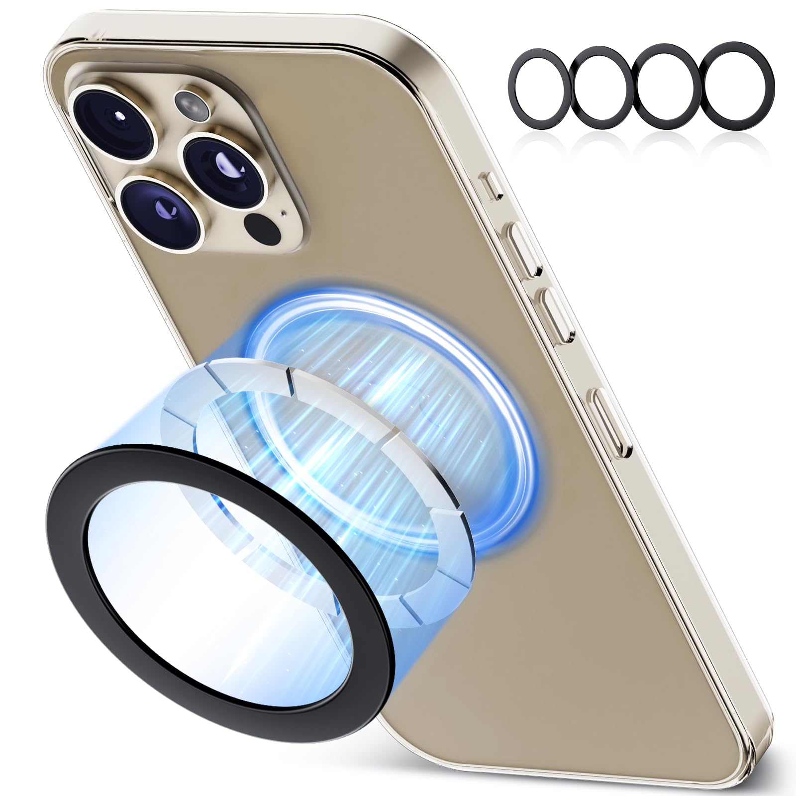 Amazon.com: 4Pcs Magnetic Sticker for Magsafe, Mag Safe Adhesive Ring ...