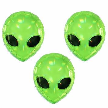 Amazon.com: CYMYLAR 3 Pcs 23 Inch Alien Balloons/Alien UFO Party ...