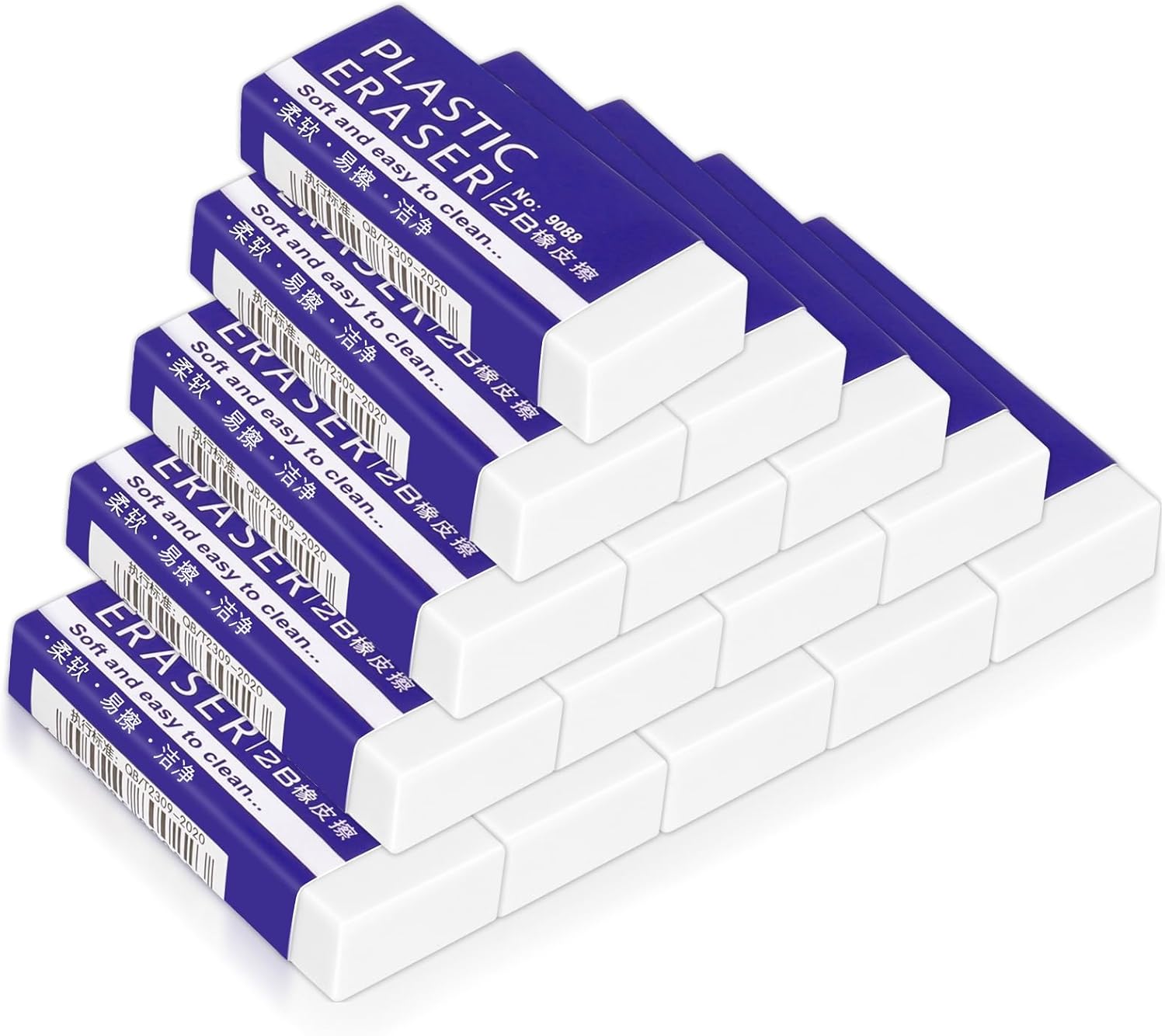 Zuimei 15 Pcs White Pencil Eraser Rubbers Erasers Universal Use 2b ...