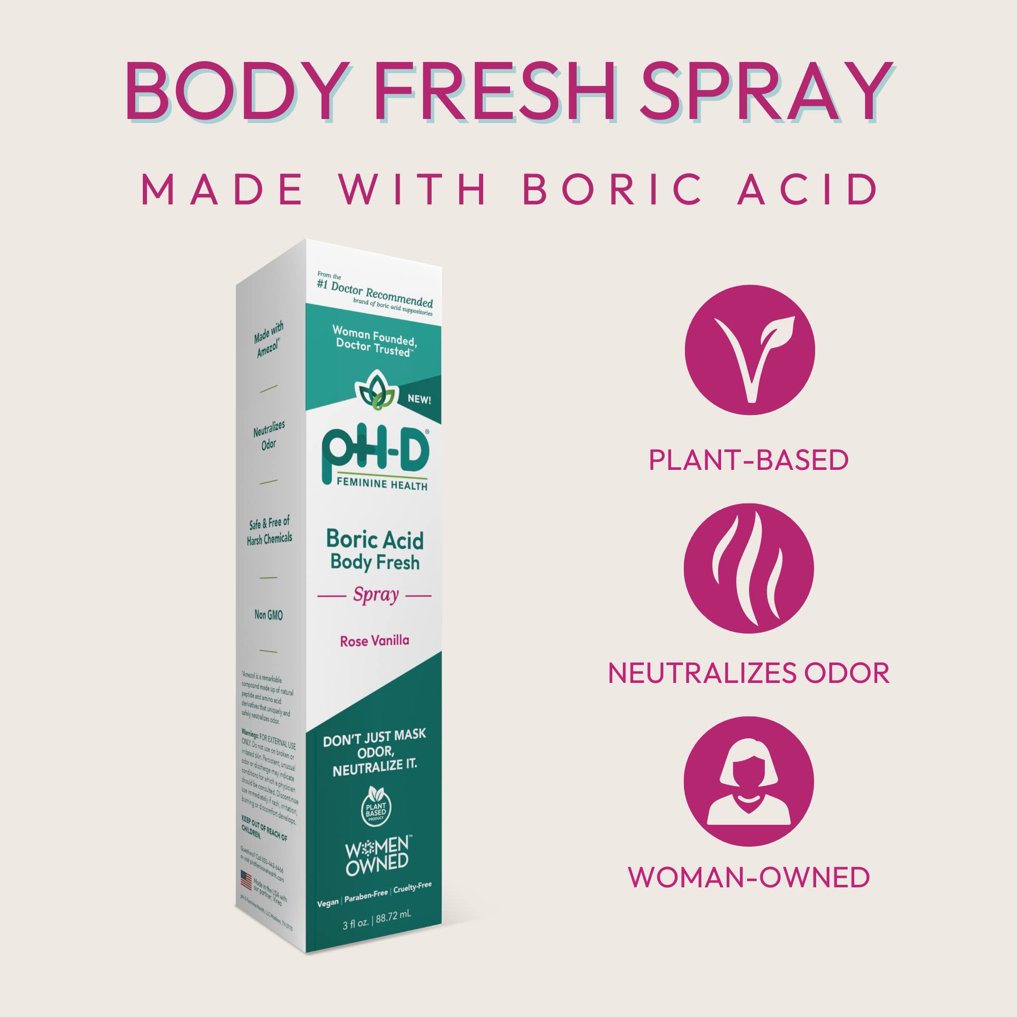 Snapklik.com : pH-D Feminine Health - Boric Acid Body Fresh Spray - Vegan