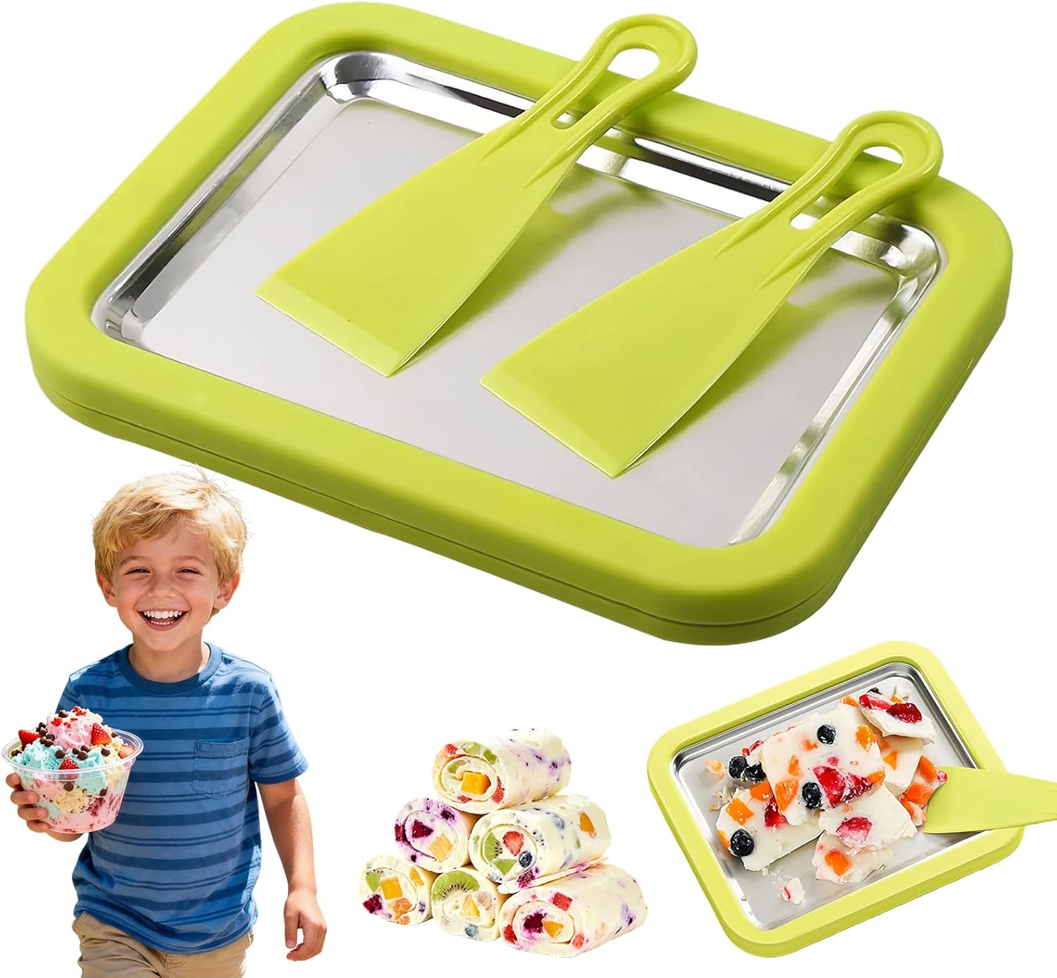 Amazon.com: At Home Rolled Ice Cream Kit,Portable Rolled Ice Cream ...