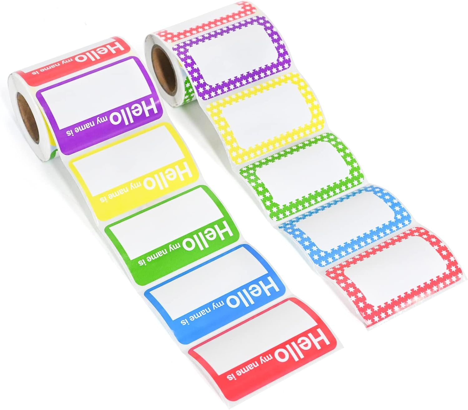 Amazon.com: L LIKED- Colors Plain Name Tag Labels 3.5" x 2.25" with ...