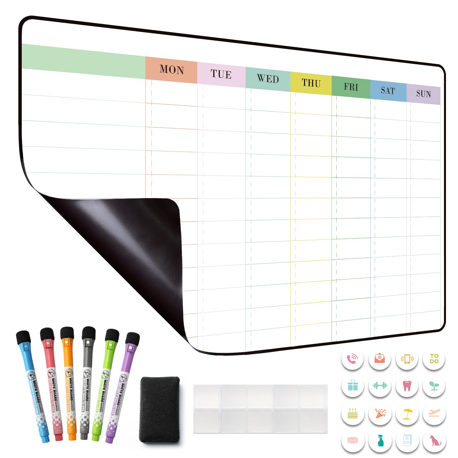 Buy MCCORL Magnetic Chore Chart, Weekly Planner Whiteboard for Fridge ...