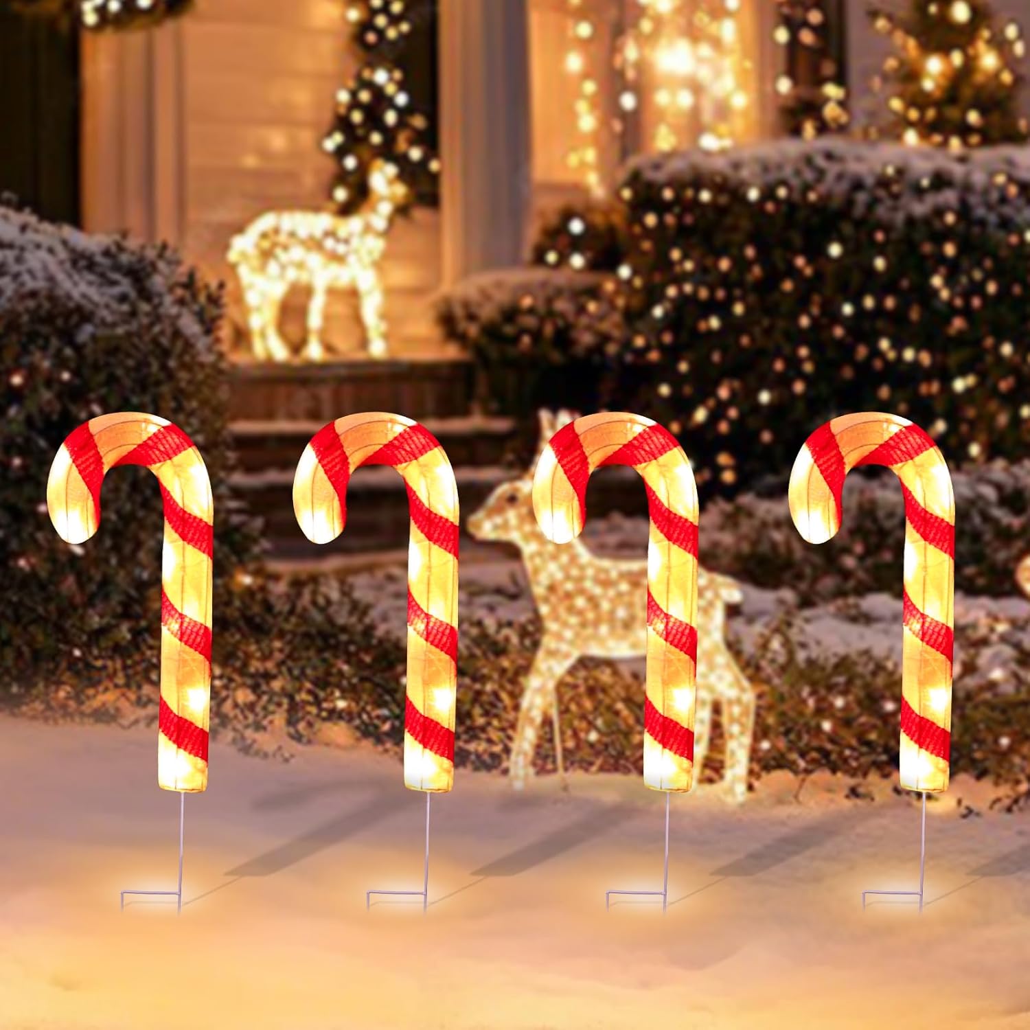 Amazon.com: MUMTOP Candy Cane Lights, Candy Cane Christmas Decorations ...