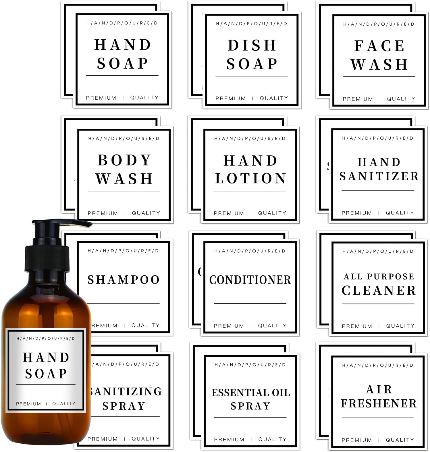 Amazon.com: OIIKI 48pcs Bathroom Waterproof Labels for Bottles, Hand ...