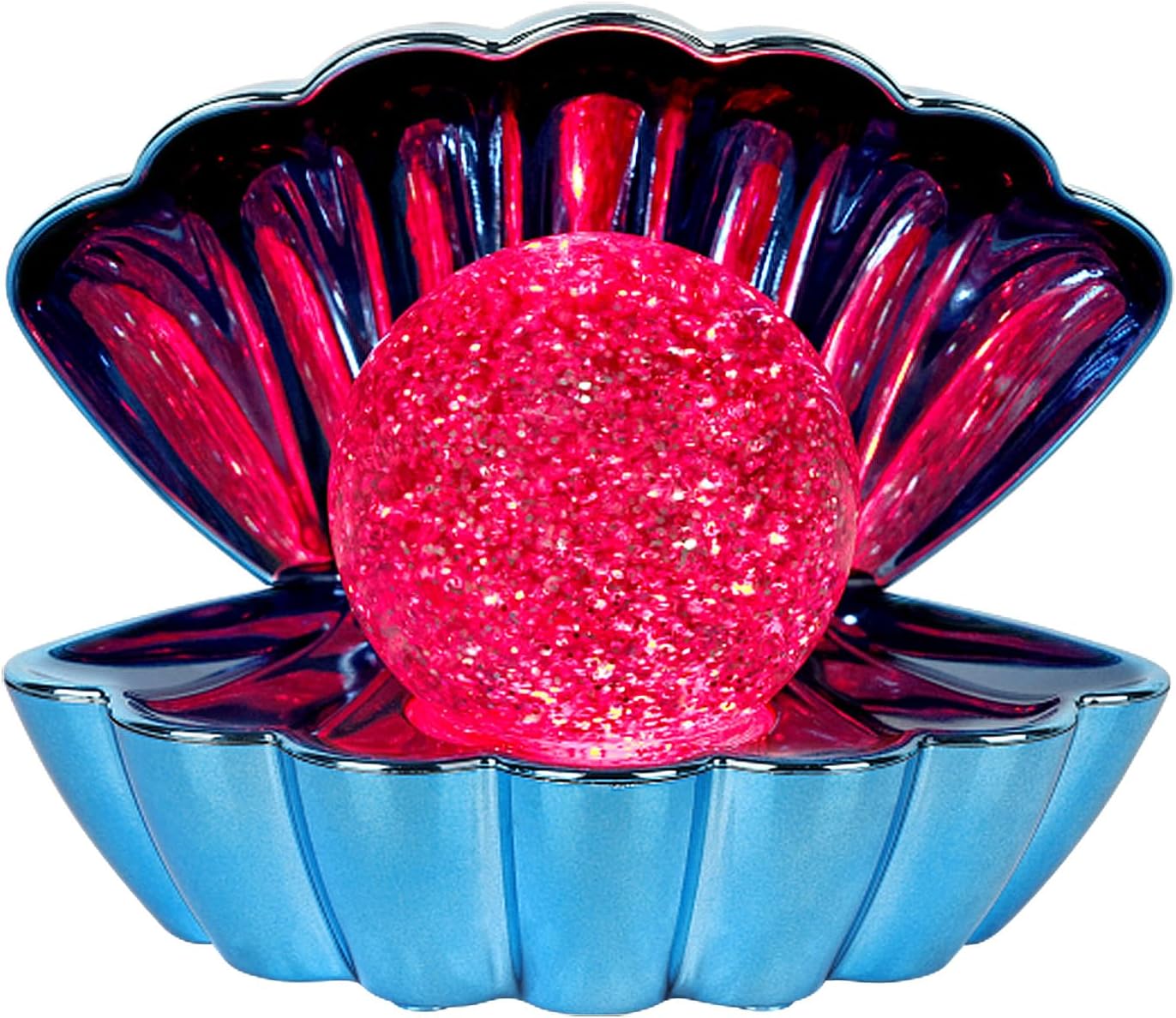 Sea Shell Lamp Pearl Metallic Blue Night Mood Light Clam LED Colour ...