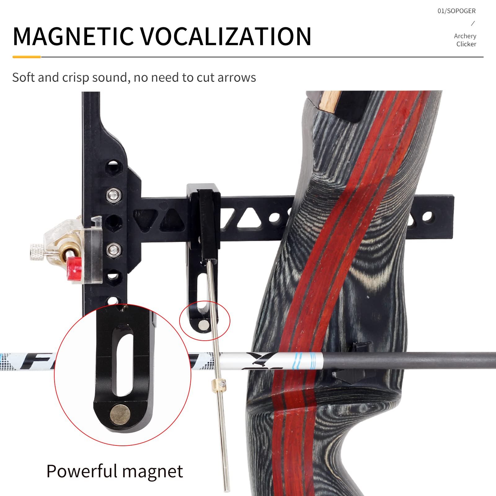 Snapklik.com : SOPOGER Archery Recurve Bow Clicker - Magnetic Sight ...