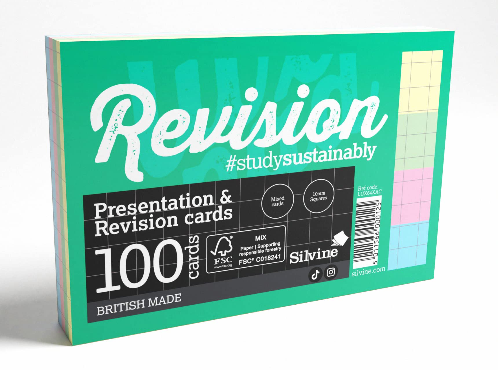 Luxpad Revision A6 Flash Cards - 10mm Squares (100 Cards) Assorted ...