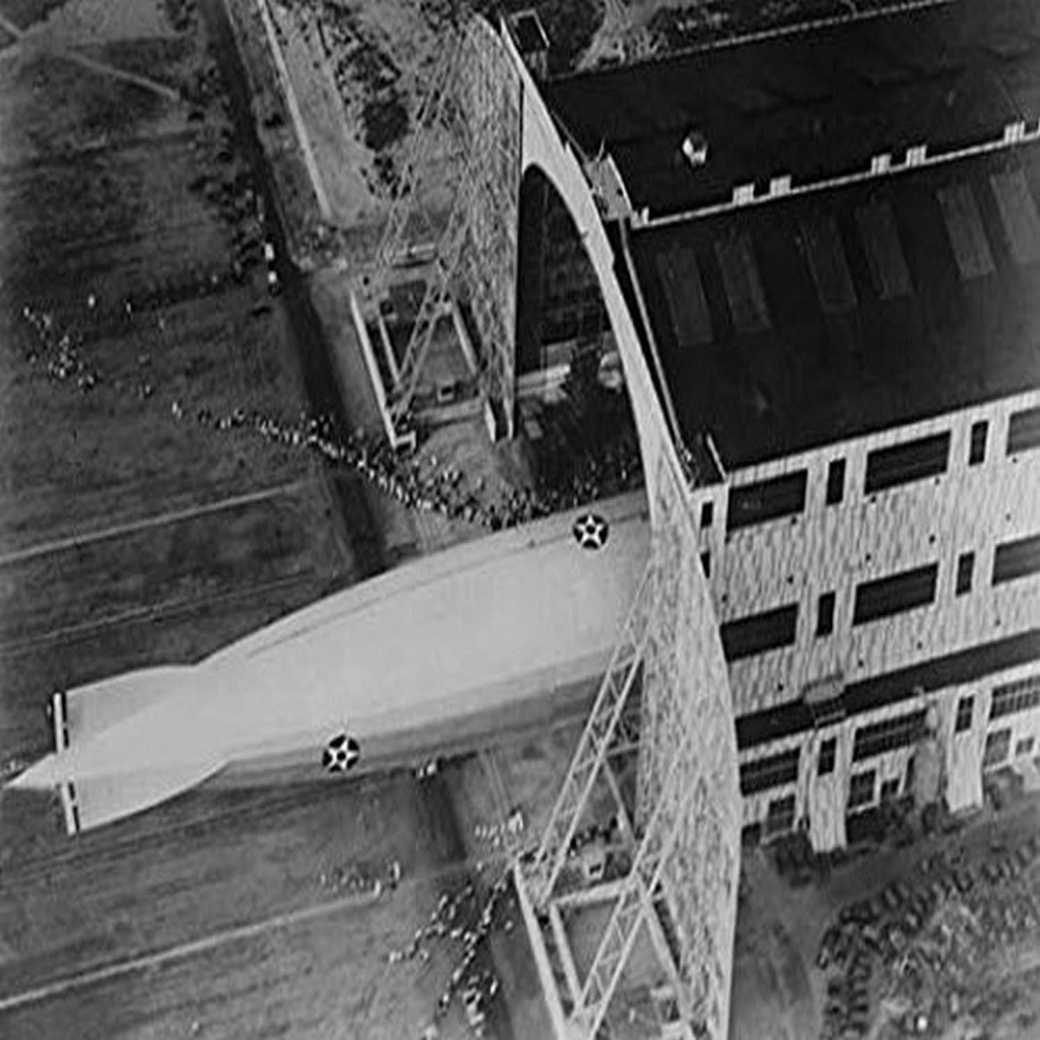 Dirigible Docks Hangar at airfield Poster Print by unknown (18 x 24 ...