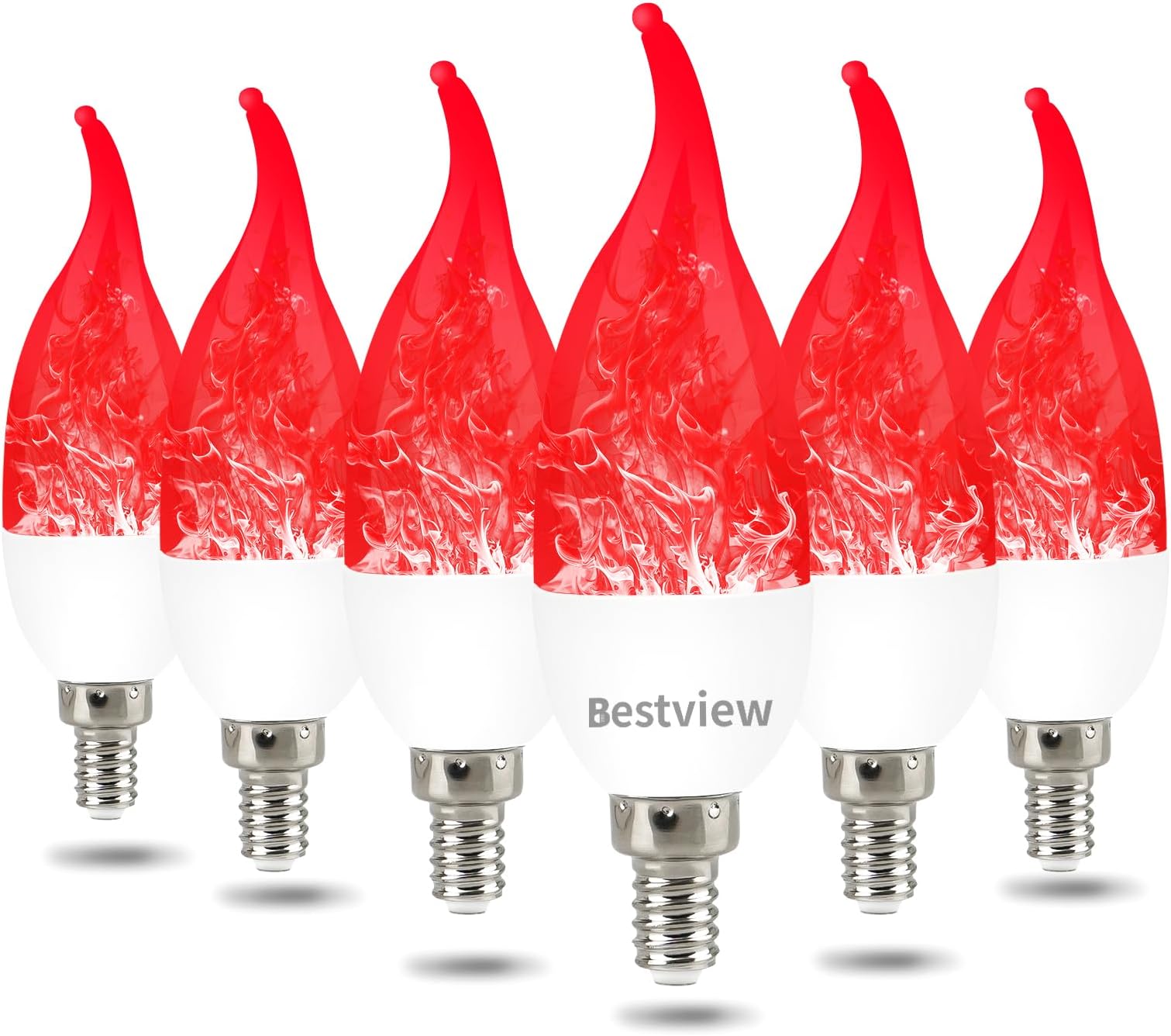 XIAOKALAMI LED Flame Effect Light Bulb E12 Flickering Candle Light ...