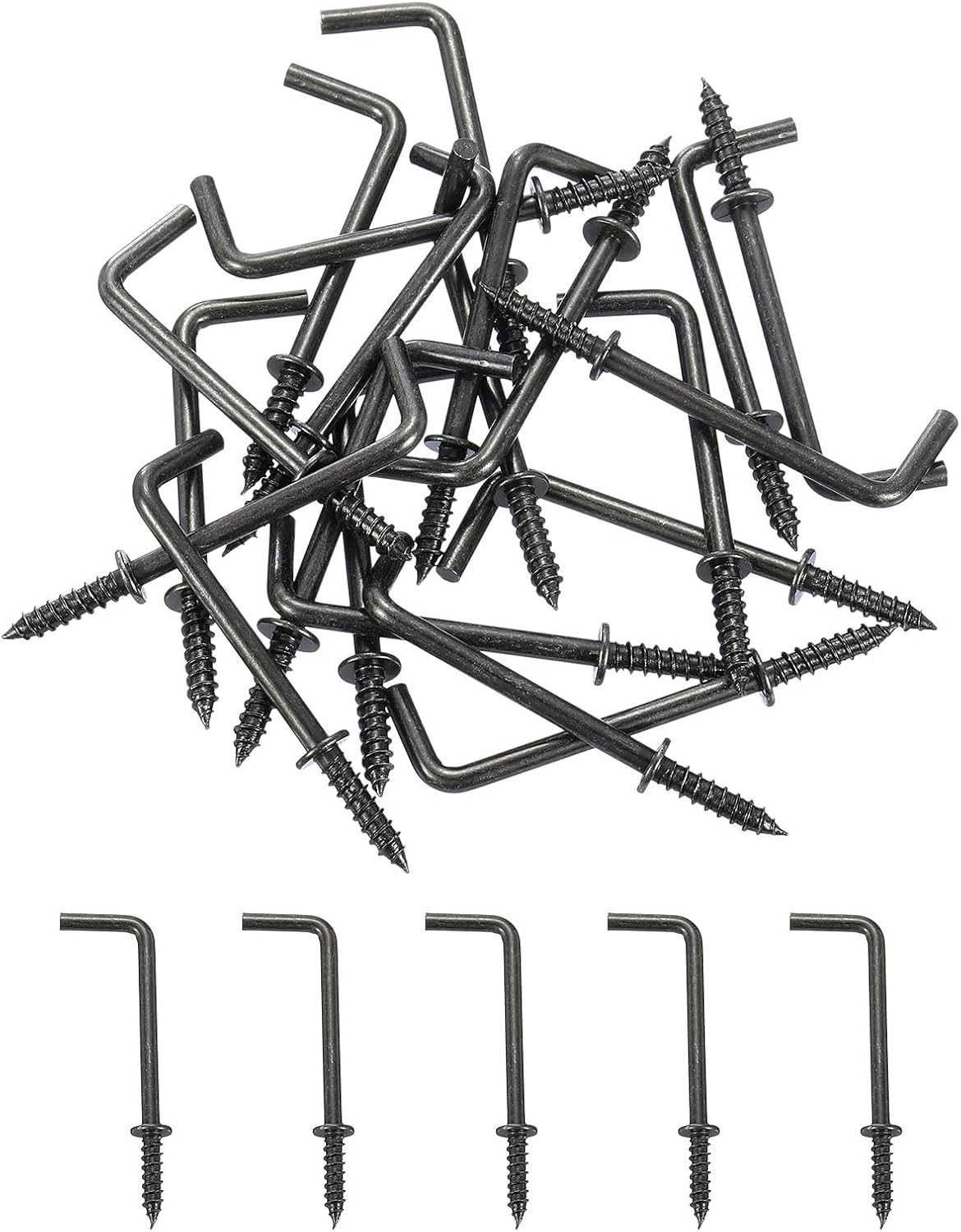 Amazon.com: uxcell 50 Pcs L Shape Hooks, 1 1/2 Inch Right Angle Hooks ...