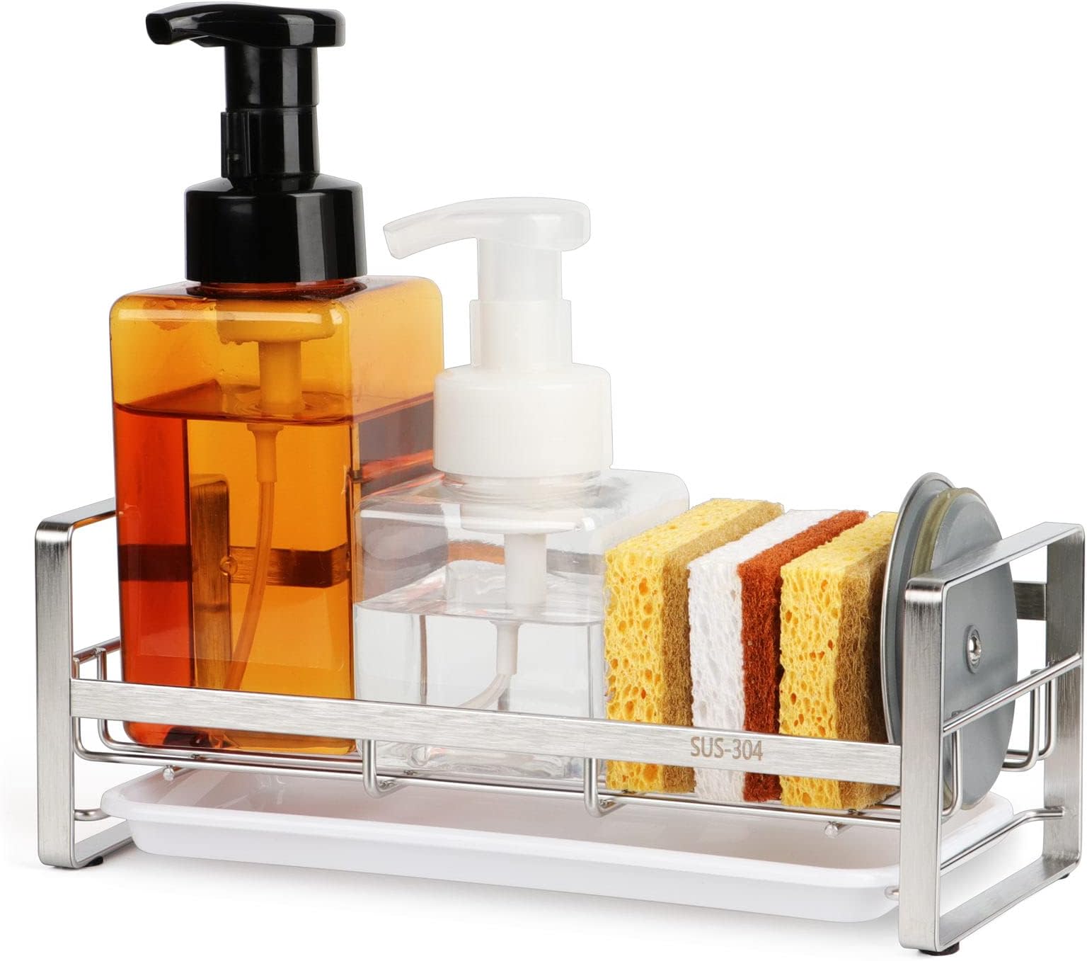 Amazon.com - TEZZ Sponge Holder for Kitchen Sink- Stainless Steel ...