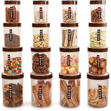 Buy Cello Clario Plastic Storage Container, Set of 24, (8 Pcs - 300 ml ...