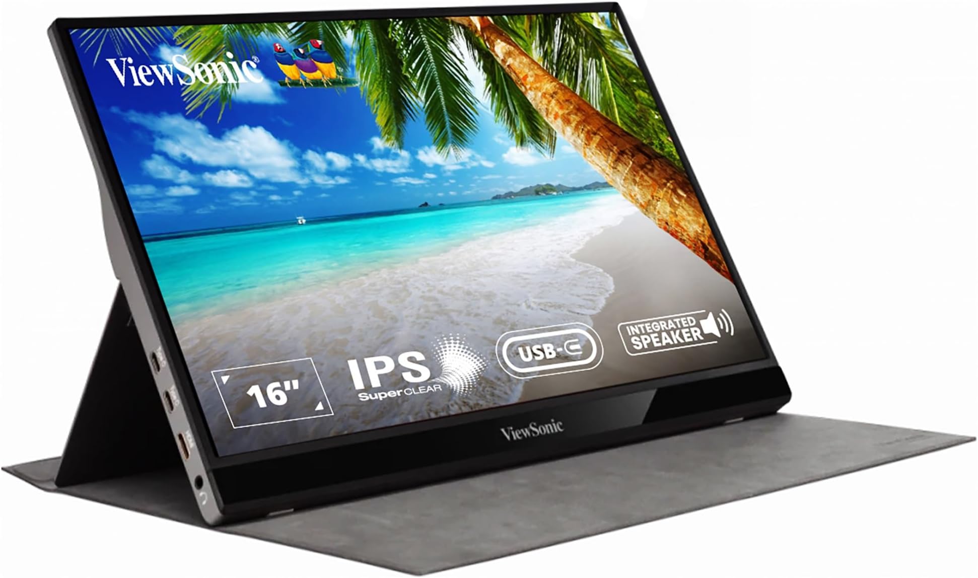 ViewSonic 16 Inch Portable LCD Monitor with One-Cable Solution 60W ...