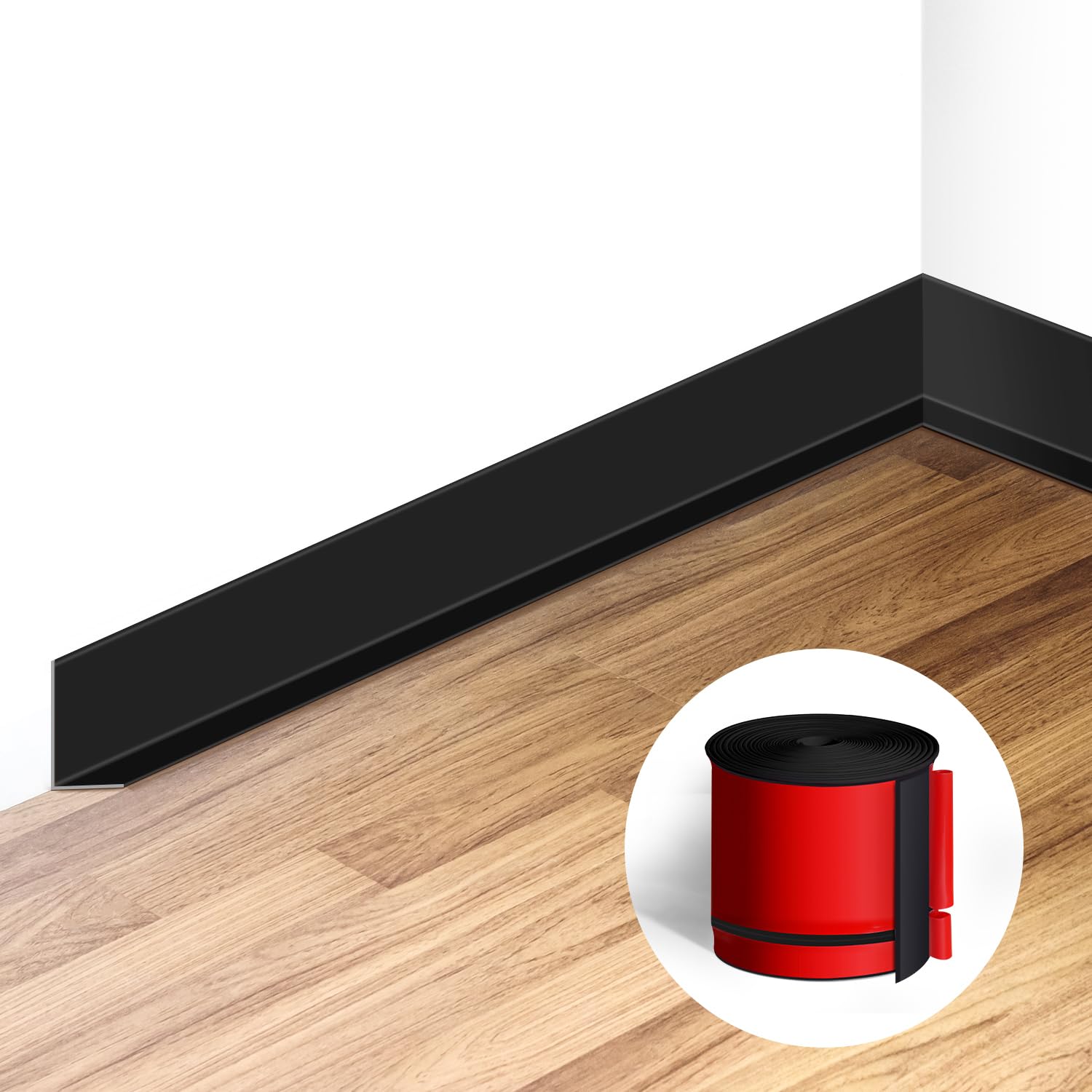 Flexible Baseboard Molding Trim 3 Inch(W) x 20 Feet(L) Self Adhesive ...