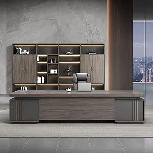 Amazon.com: HOLIV Large Computer Desk, Long Home Office Desk, Wood Pc ...