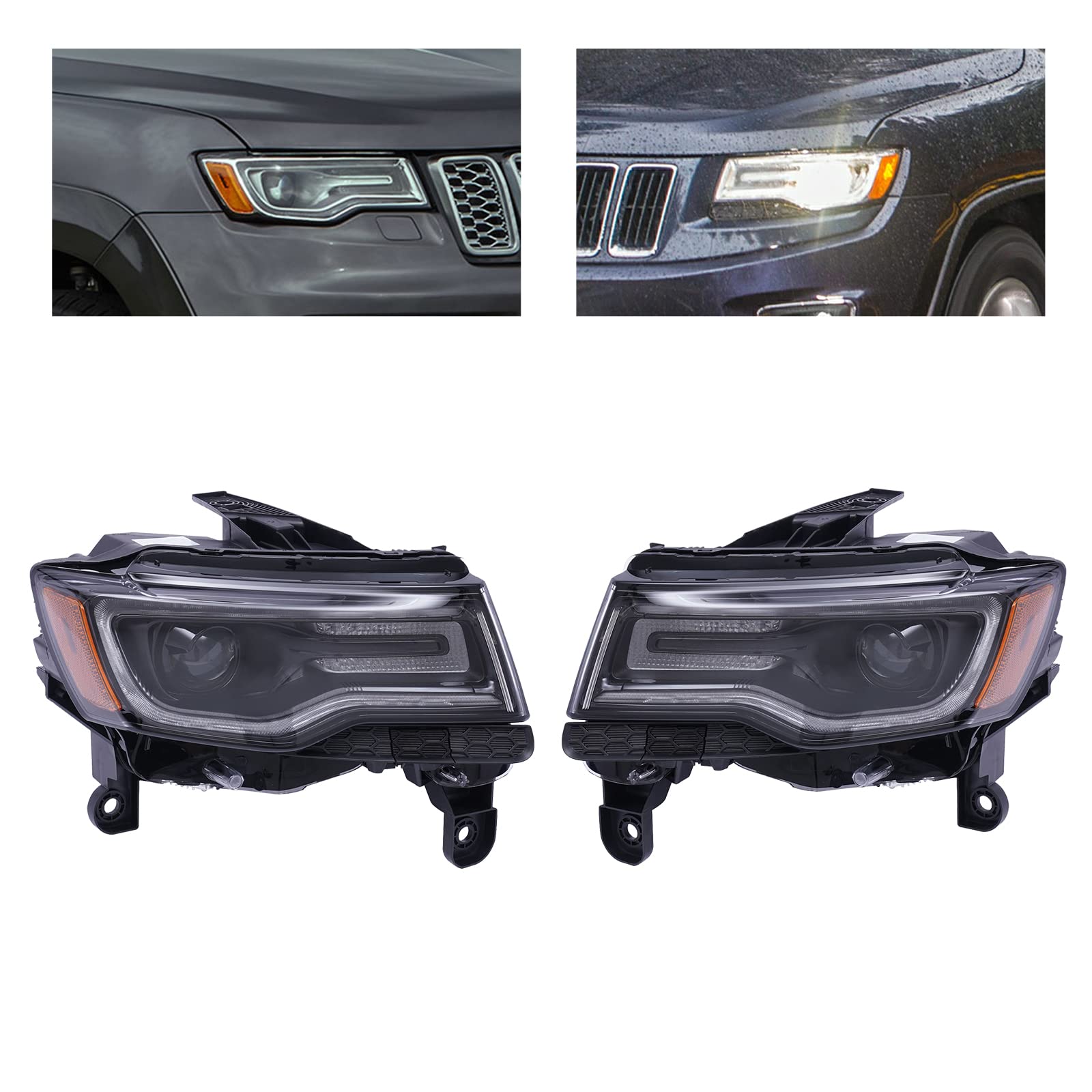 Amazon.com: TBVECHI Headlights Assembly For 2016-2021Jeep Grand ...