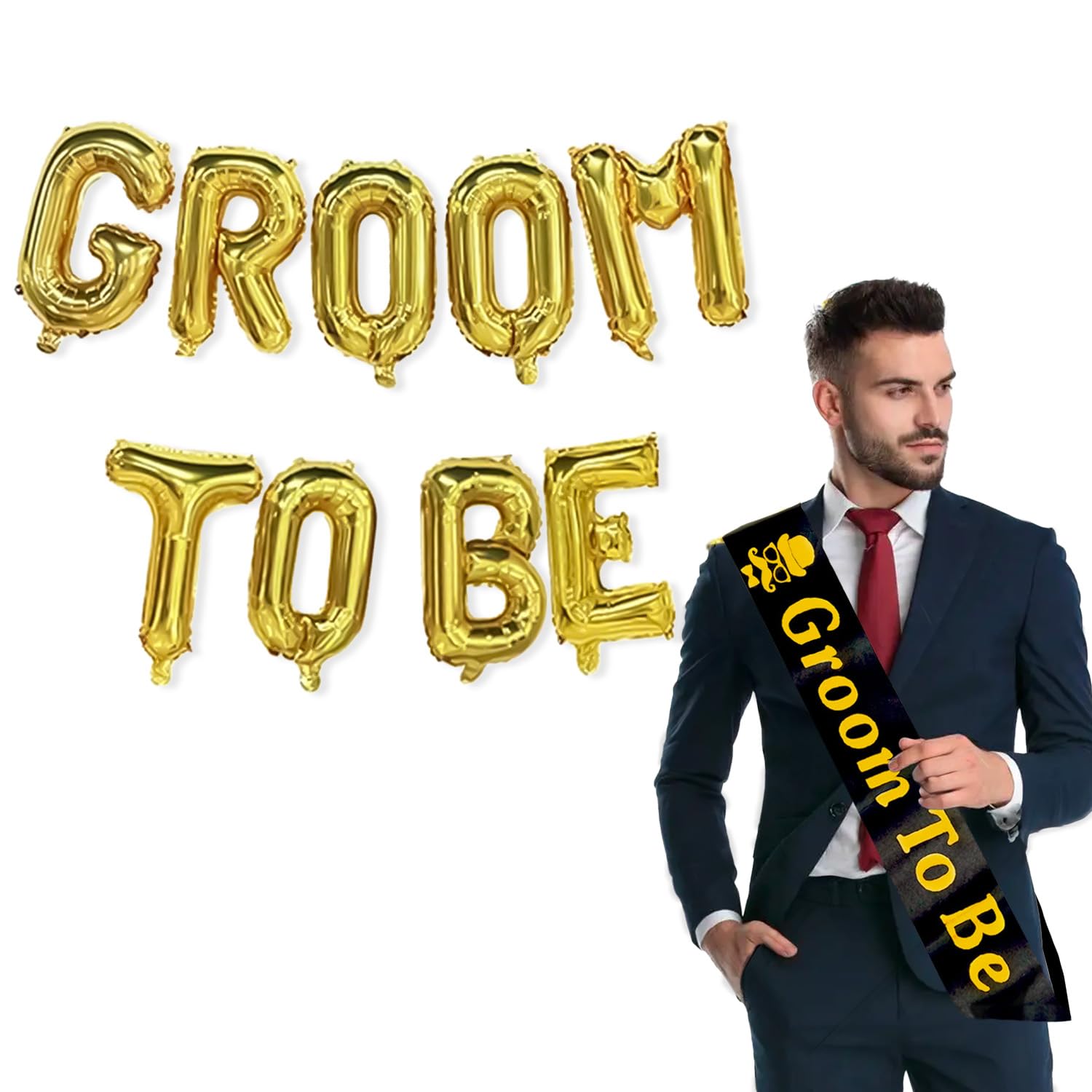 Party Propz Groom To Be Decoration Set - 2Pc Groom To Be Balloon (Foil ...