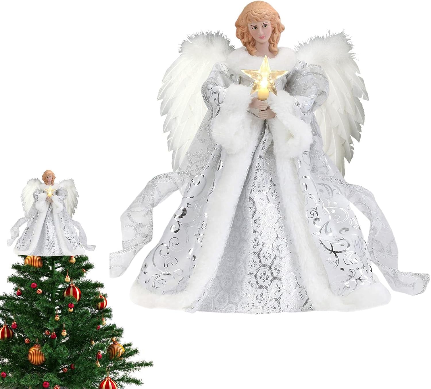 Angel Christmas Tree Topper | Angel Decoration Christmas Tree Top ...