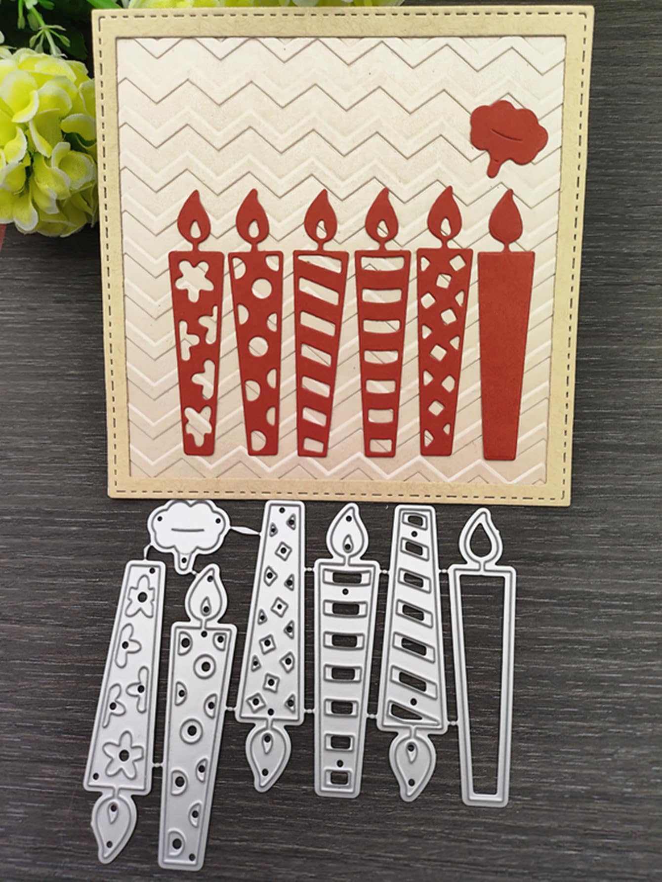 Amazon.com : Candle Cutting Dies Stencil Metal Template Moulds, Happy ...