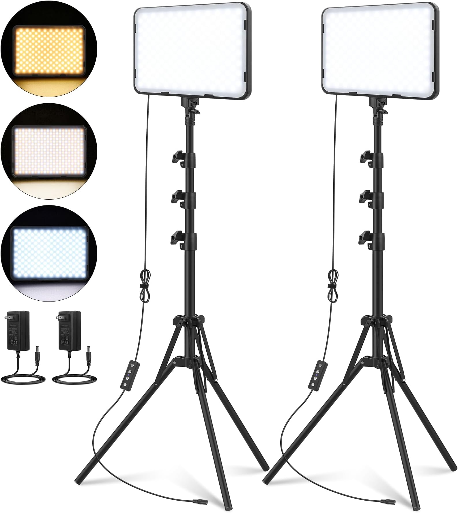Amazon.com : 2 Pack LED Video Photography Lighting Kit with 62.99 ...