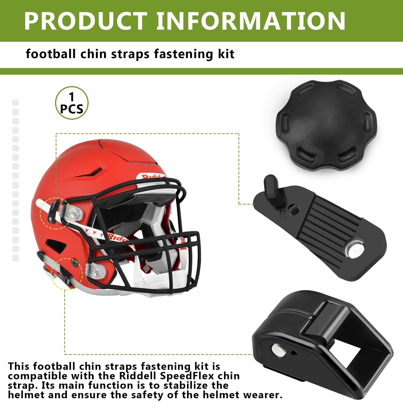 Riddell Speedflex Chin Strap Stabilizer Kit Honkador Football Helmet ...