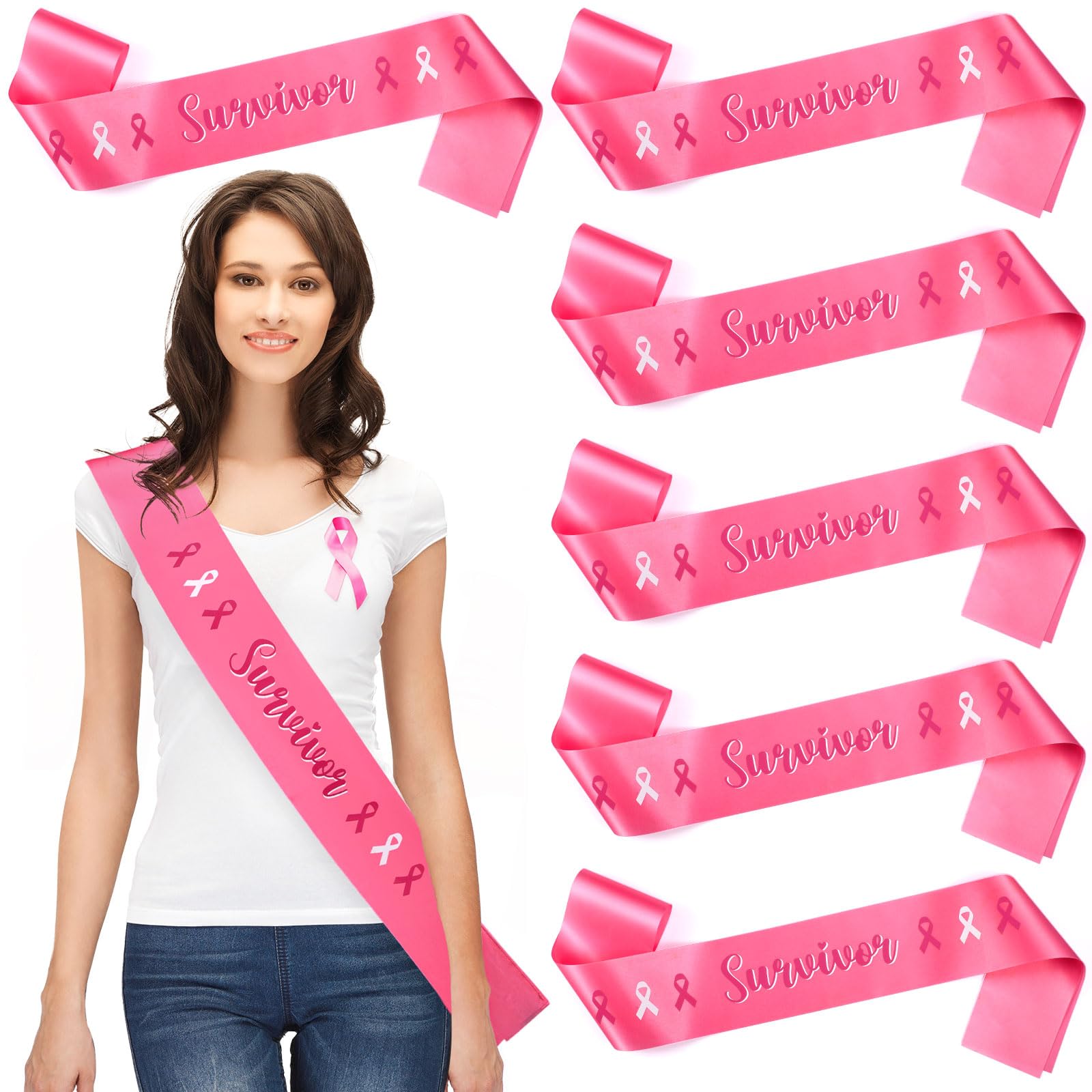 Amazon.com: Daifunli 6 Pcs 2024 Breast Cancer Survivor Sash Breast ...