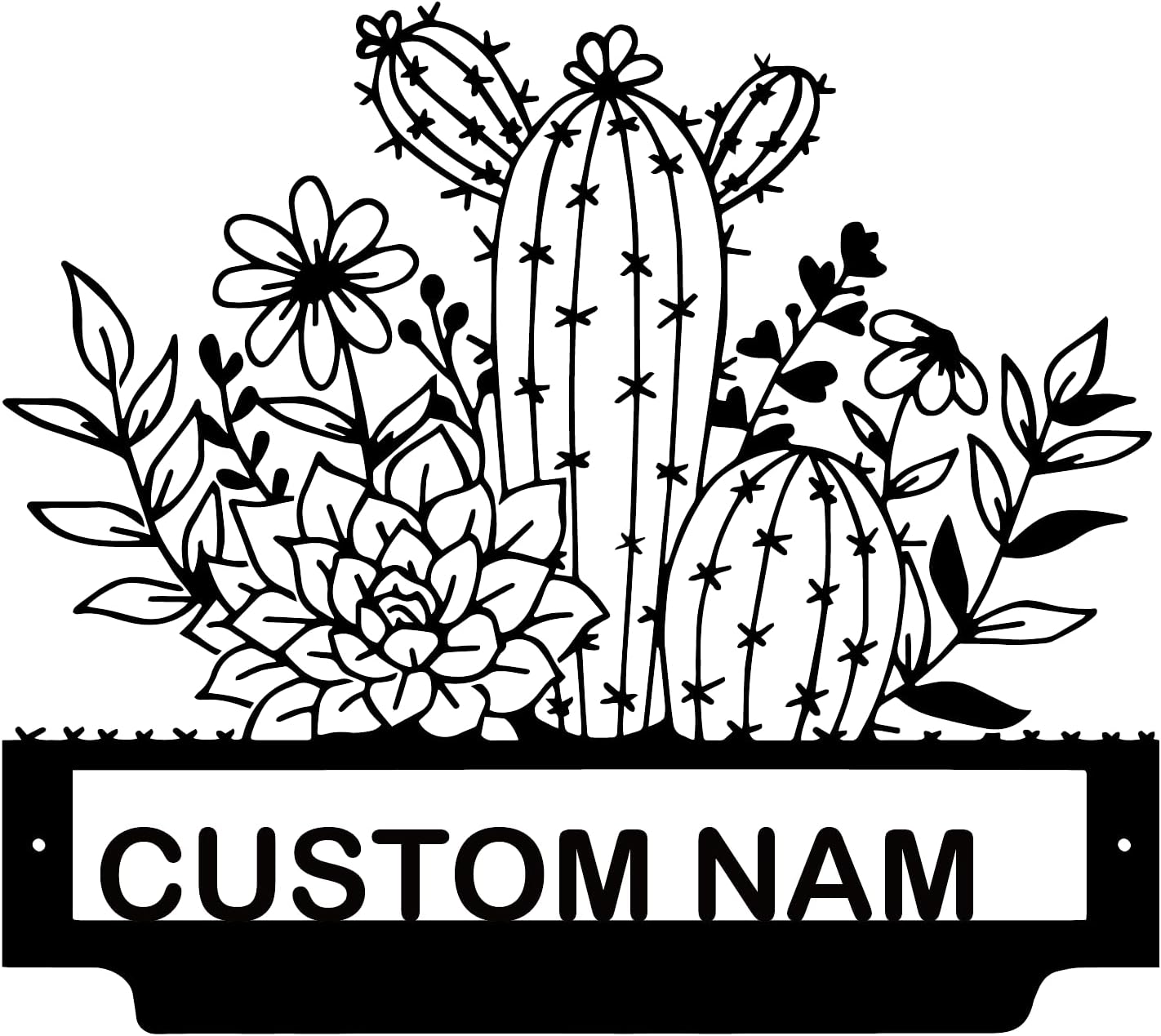 Amazon.com: Cactus Decor,Custom Cactus Metal Sign,Metal Cactus Wall Art ...