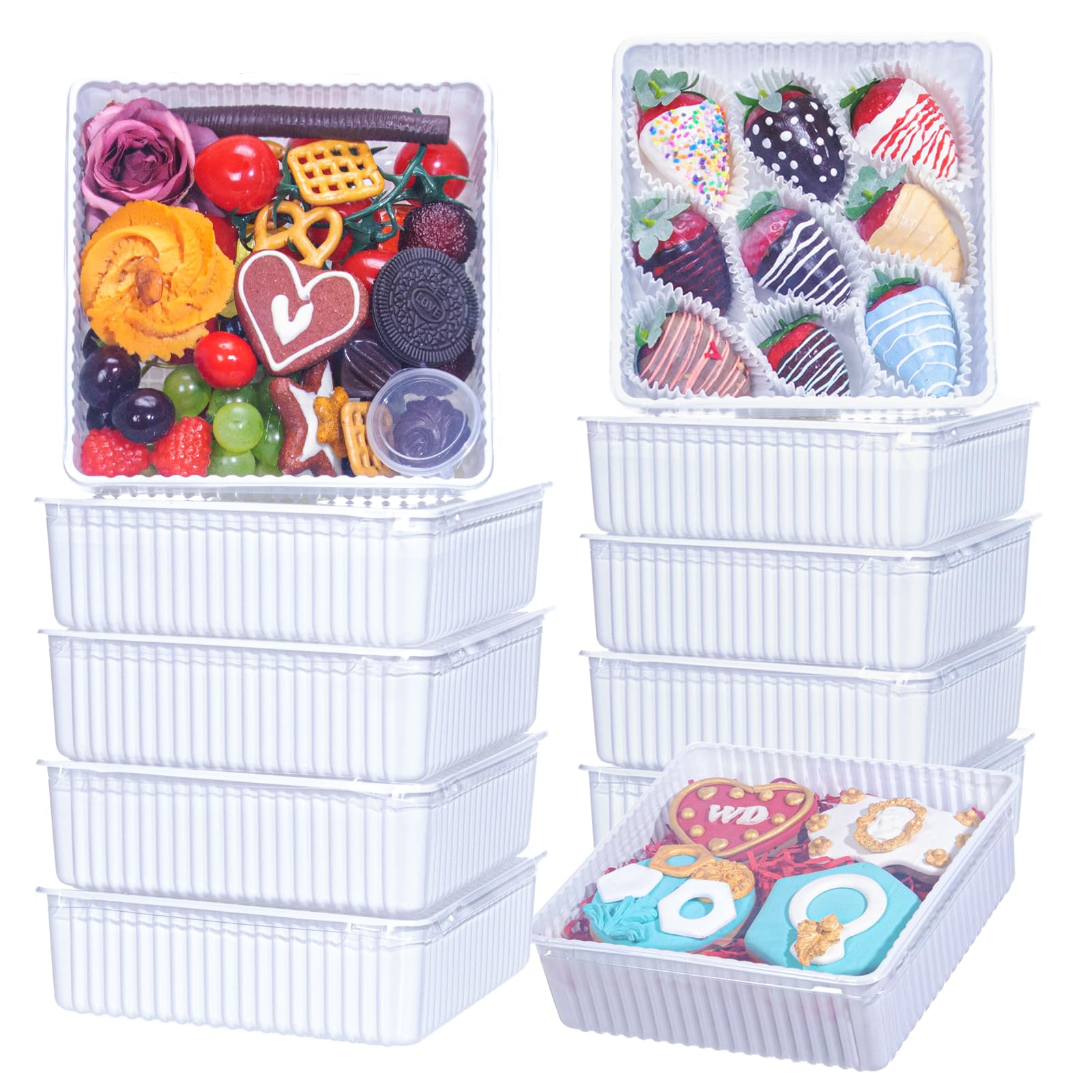 TEMLQPACK 40 Pack 6x6x2 Inche Clear Charcuterie Boxes Cookies Boxes ...
