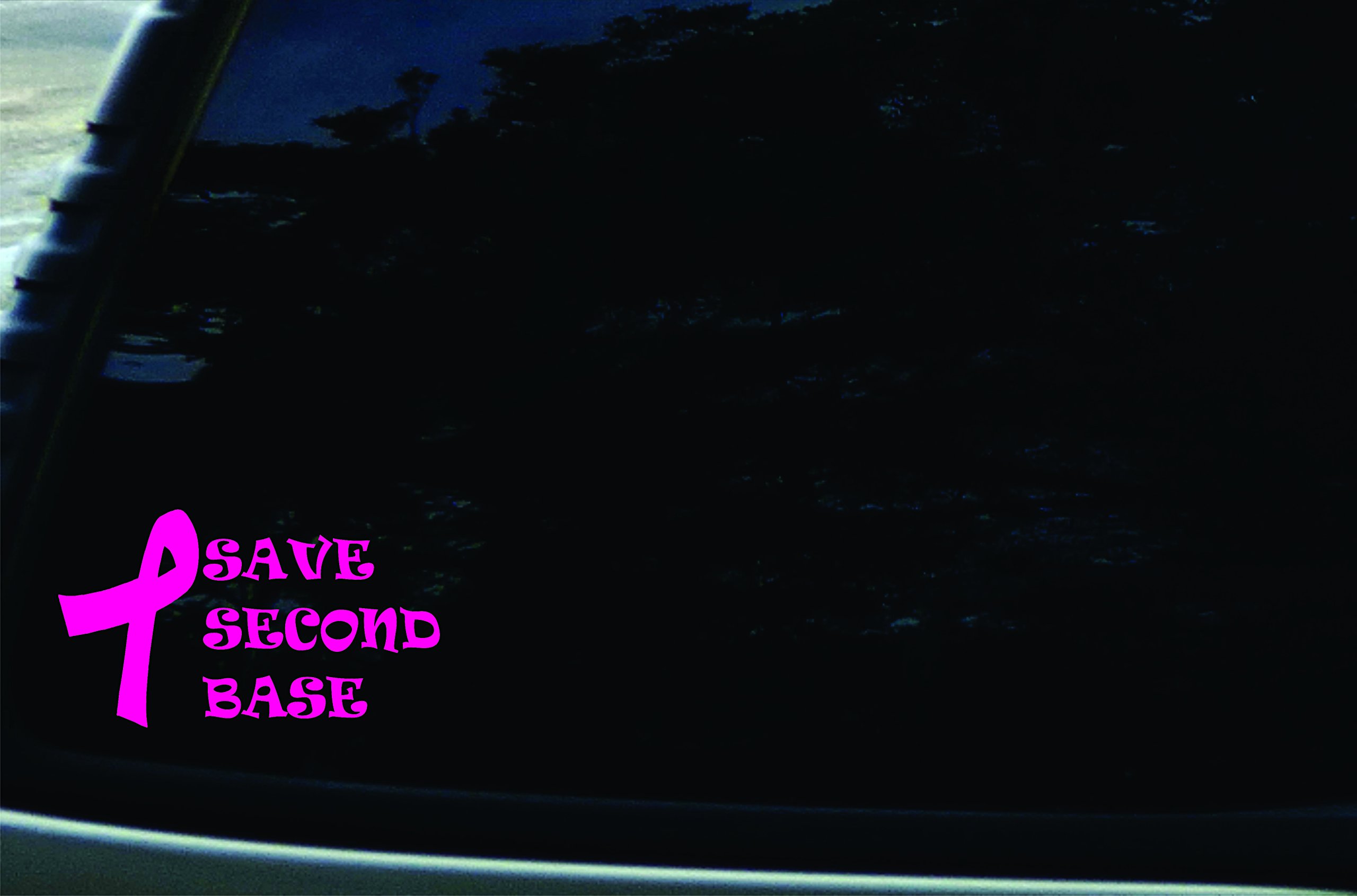 Amazon.com: 6" X 3.5" Save Second Base Pink Vinyl Die Cut Decal for ...