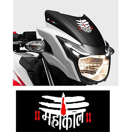 The Sticker Mahakal Tilak Sticker for Bike Visor White and Red Color ...
