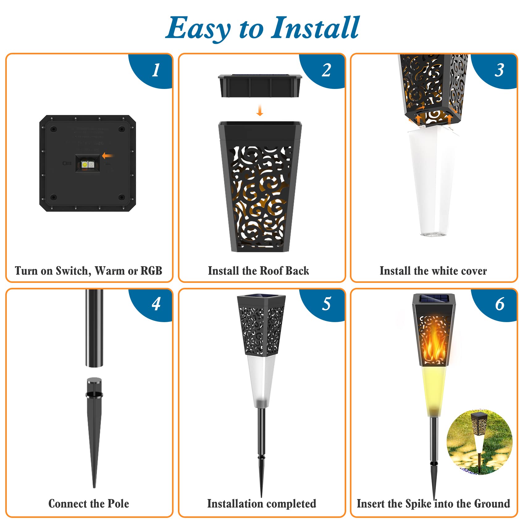 Snapklik.com : Solar Pathway Lights,4 Pack Solar Outdoor Lights ...