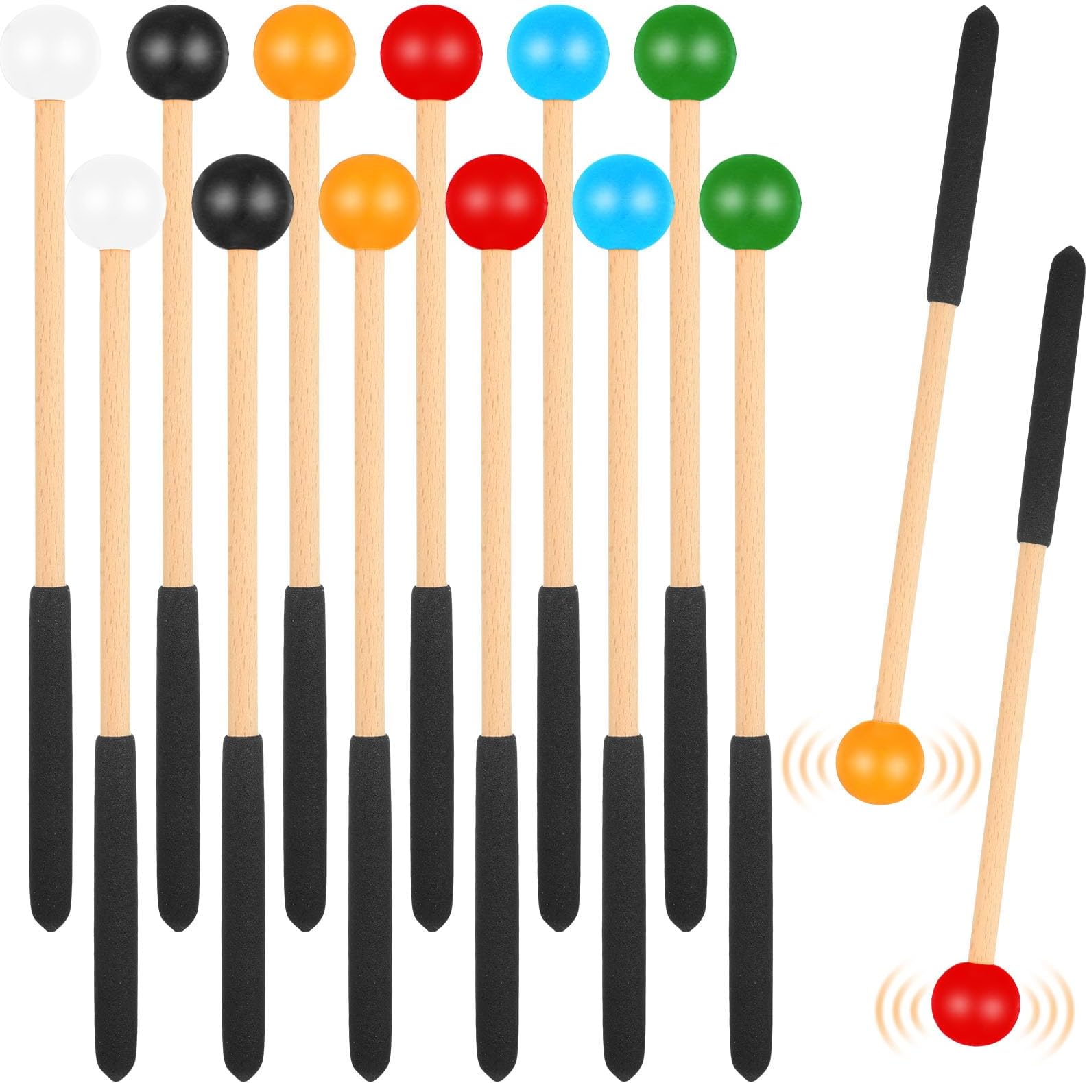Amazon.com: Blueweenly 12 Pcs Xylophone Mallets 9.06 Inch Wood Drum ...