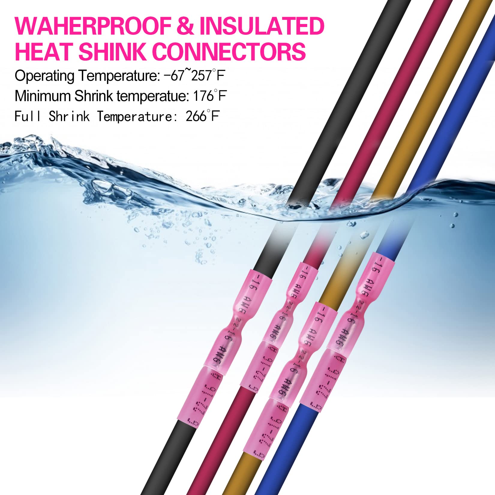 Snapklik.com : 100 PCS 22-16 AWG Waterproof Heat Shrink Quick ...