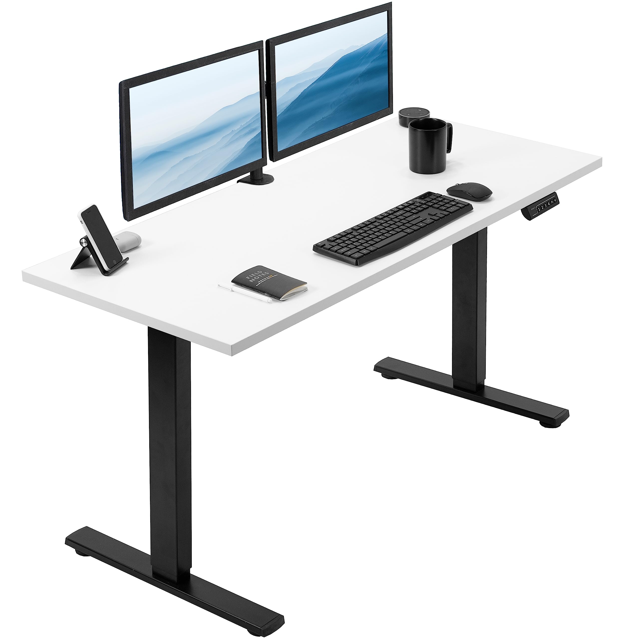 Amazon.com: VIVO Electric 55 x 24 inch Square Edge Sit Stand Desk ...