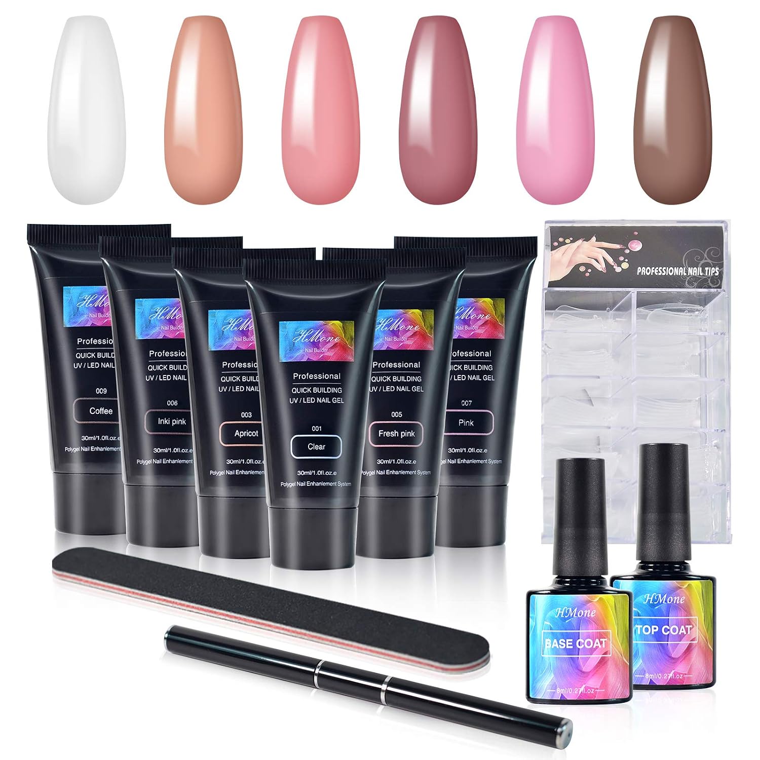 Amazon.com : Poly Gel Nail Extension Kit-Nail Builder Gel Enhancement ...