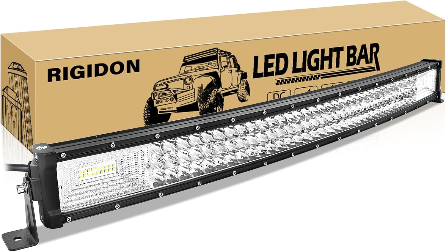 Amazon.com: RIGIDON 32 Inch 405W Curved LED Light Bar, Triple Row Flood ...