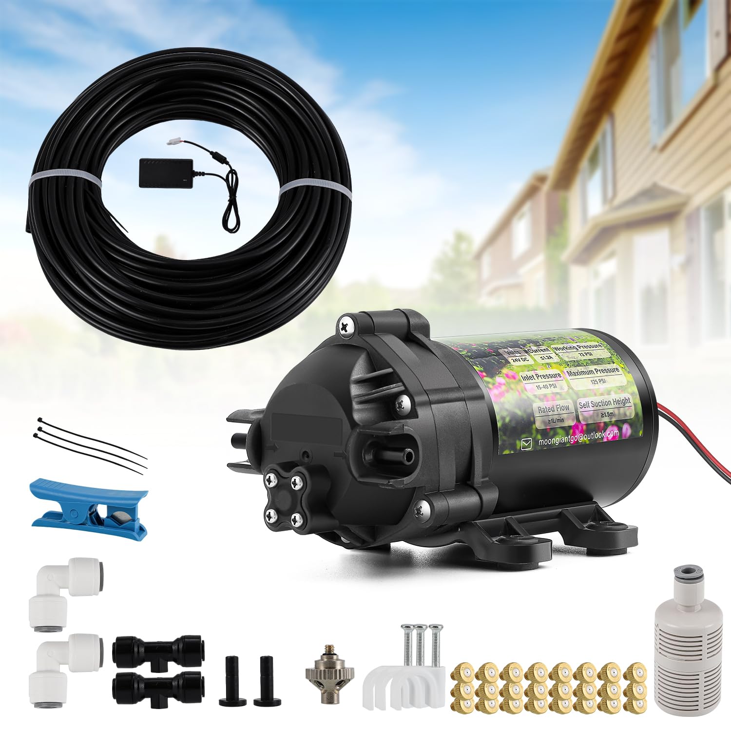 Amazon.com: Moongiantgo Outdoor Misting Cooling System with Pump Kit ...