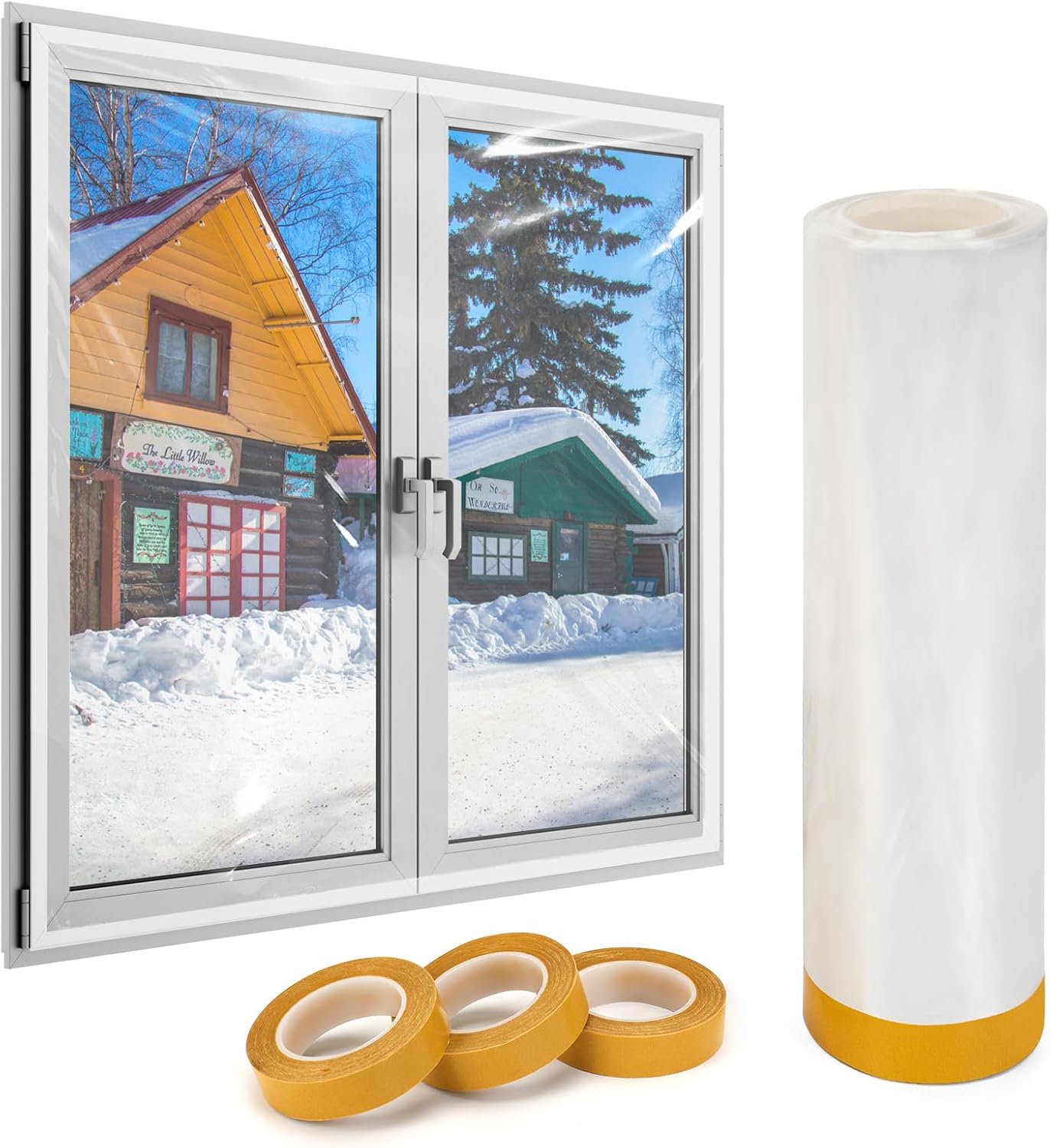 Window Insulation Kit, Clear Shrink Film 63 Inch x 20FT Length ...