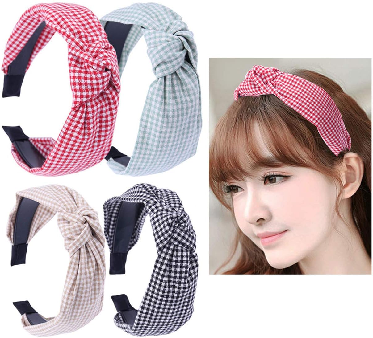 Amazon.com : 10 Pcs Top Knotted Headbands for Women and Girls, Wide ...