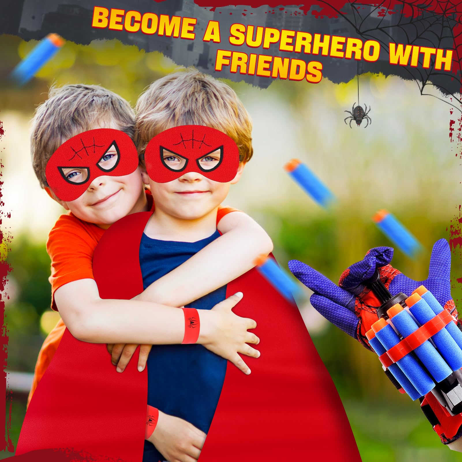 Spider Web Shooter, Spider Launcher Gloves Wrist Toys with Super-hero ...