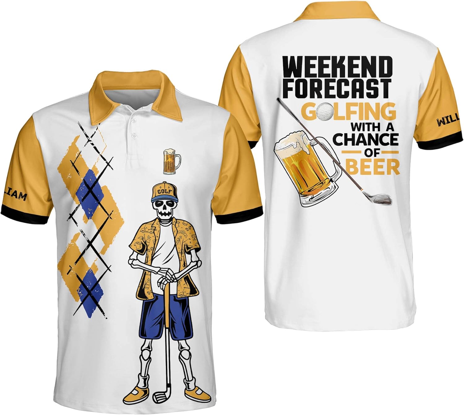 Amazon.com: LASFOUR Funny Golf Polo Shirts for Men, Crazy Short Sleeve ...