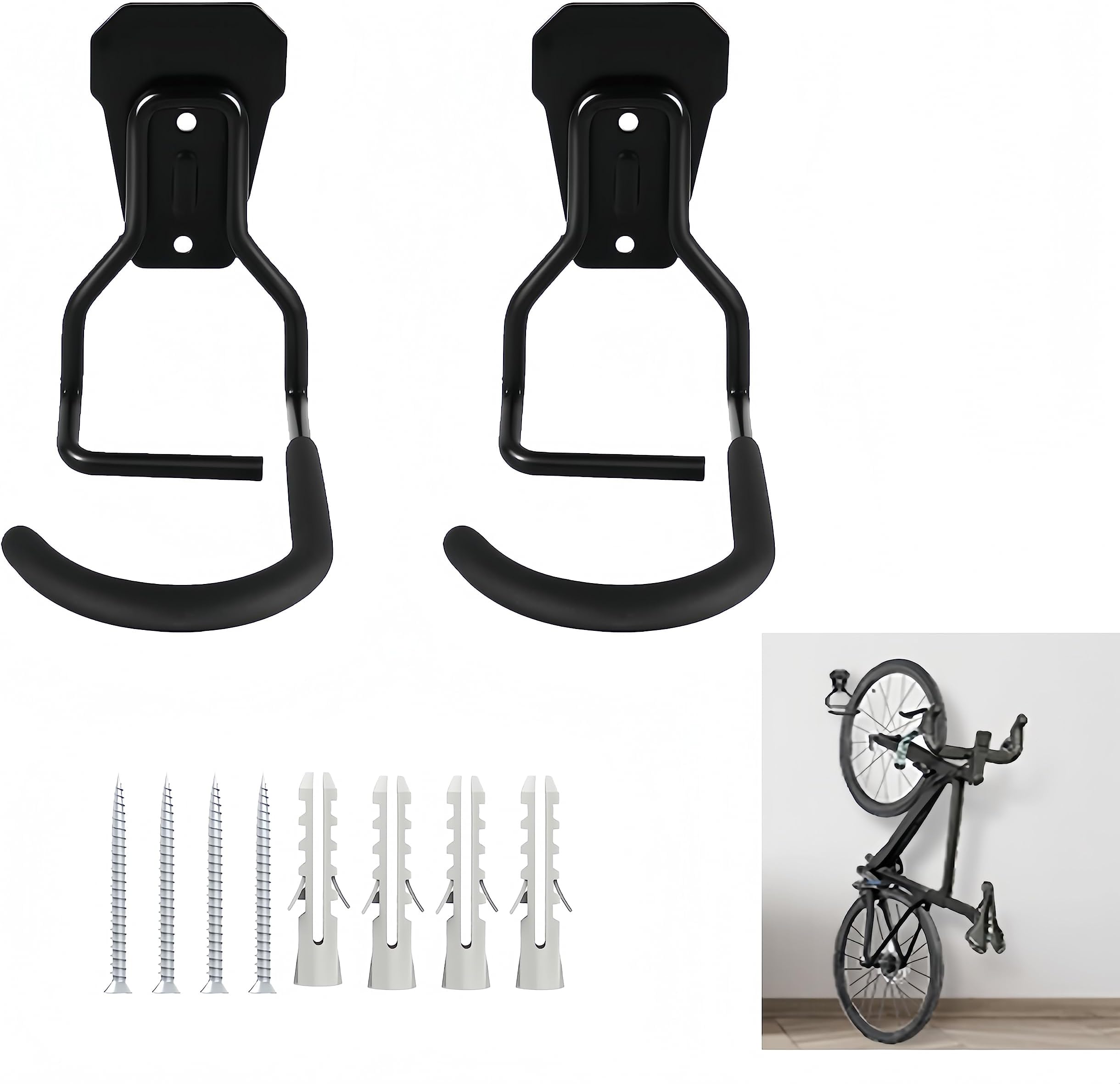 Gancho para Bicicleta,Soporte Bicicletas Pared para Bicicleta con Capa de Goma,Colgar para ...