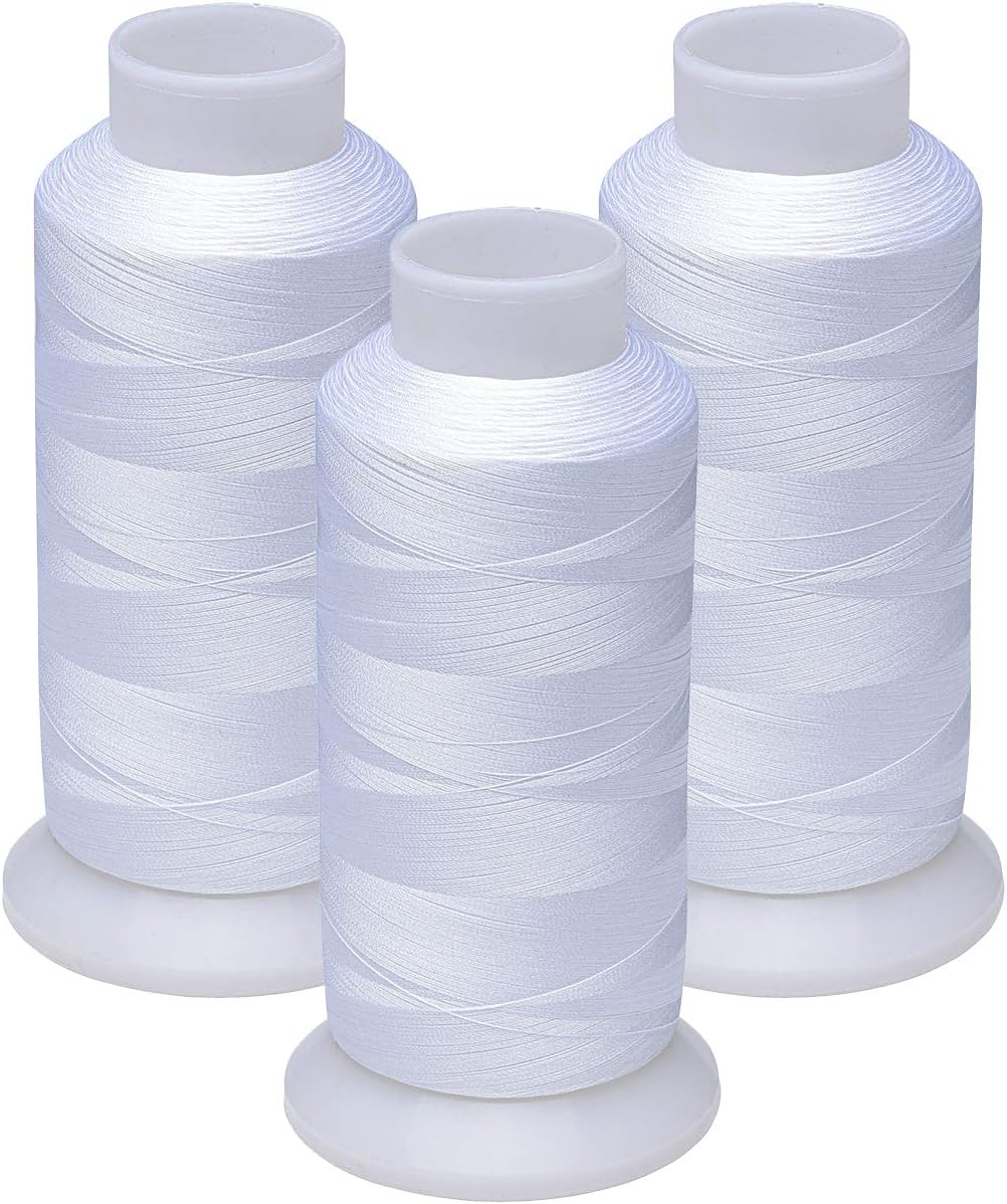 Amazon.com: 2-Pack Premium 90 WT Machine Embroidery Bobbin Thread White ...